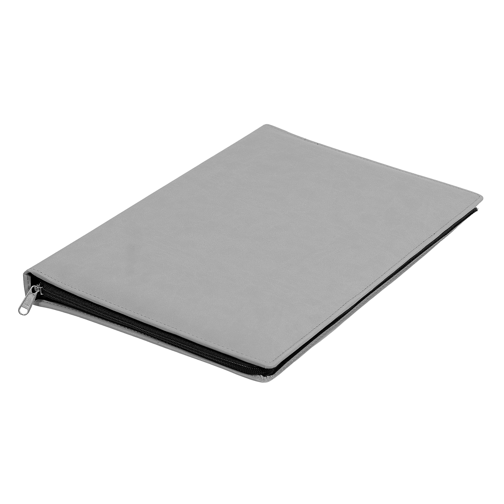 Zip-Up A4 Document Folder (Grey - Smooth Leather) – Bookkish India