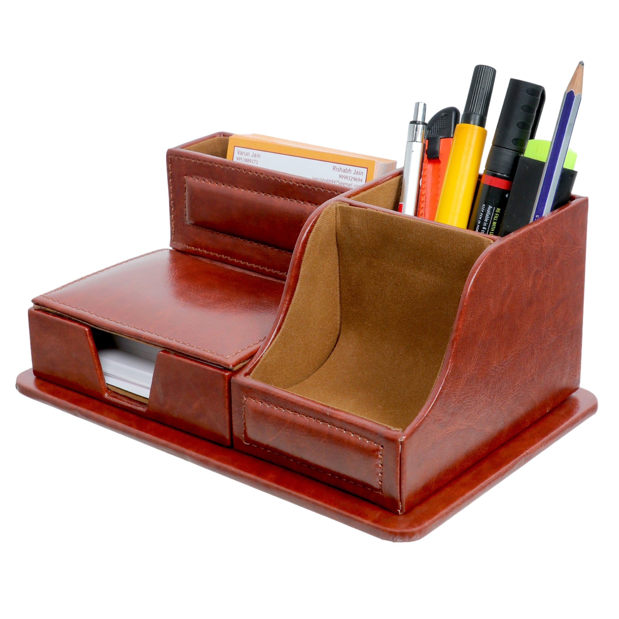 Multipurpose Desk Organizer (Leather Look) – Bookkish India